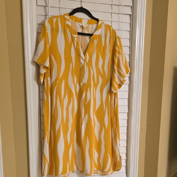 H&M | Dresses | Hm Gold Yellow Relaxed Mini Dress | Poshmark